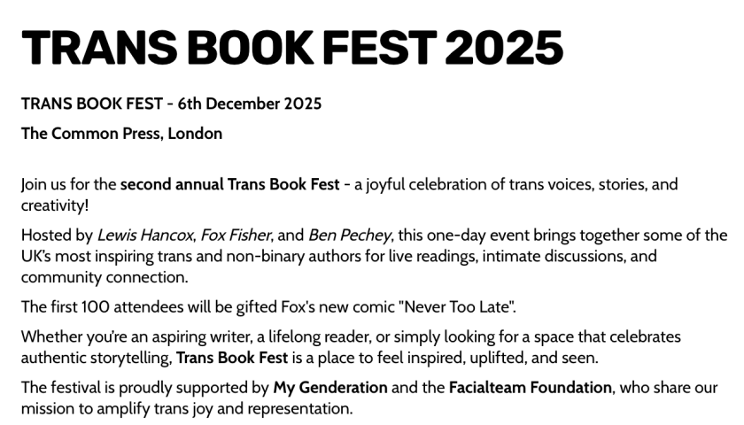 Trans book fest – The Lies They Tell